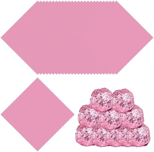 50 Pack Pink Candy Foil Wrappers - 6x6 Inch Aluminum Foil Paper for ...