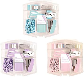 Design Group - Mini Office Stationery Set, Pastel Colours - Set of 3 ...