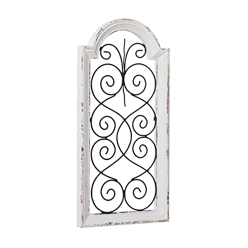 Deco 79 Wood Scroll Wall Decor, 10" x 1" x 20", White | Pricepulse