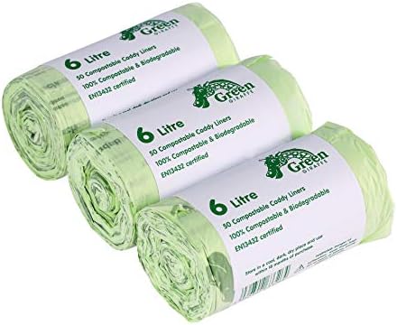 All-Green 6 Litre x 150 liners Compostable 6L Kitchen Caddy Liners ...