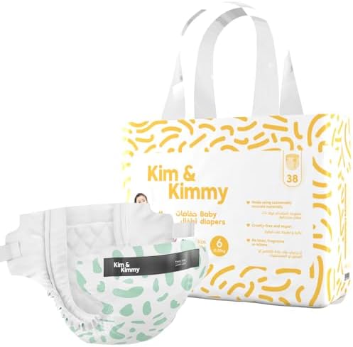 Kim & Kimmy Eco Diapers, Size 6, 15-20 kg, 38 Diapers - 12 Hour Leak ...