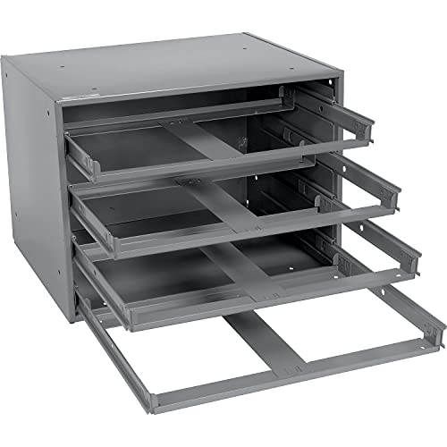 Durham Steel Compartment Box Rack with 4 Adjustable Divider Compartment ...