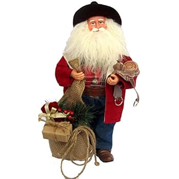 Amazon.com: Santa's Workshop 6795 Cowboy Santa Figurine, 18 ...