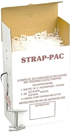 PAC Strapping SP-P Plastic Strapping Kit, 3000' Length x 1/2" Wide, 300 ...