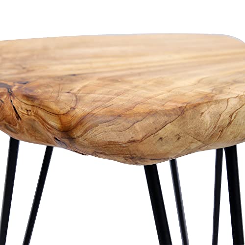GREENAGE Cedar Roots Naturally Shaped Small Stool Side Table and Stand ...