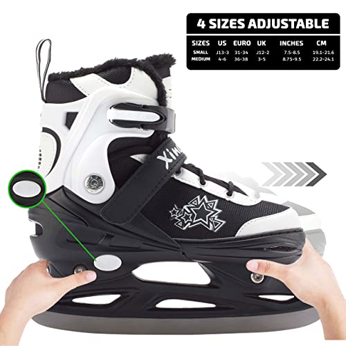 Xino Sports Deluxe Adjustable Ice Skates - for Boys and Girls, Two ...