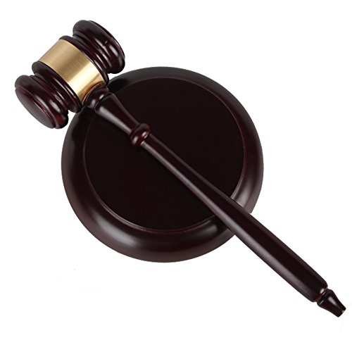 RDEXP Dark Brown Gavel and Sound Round Block for Judge Student Auction ...