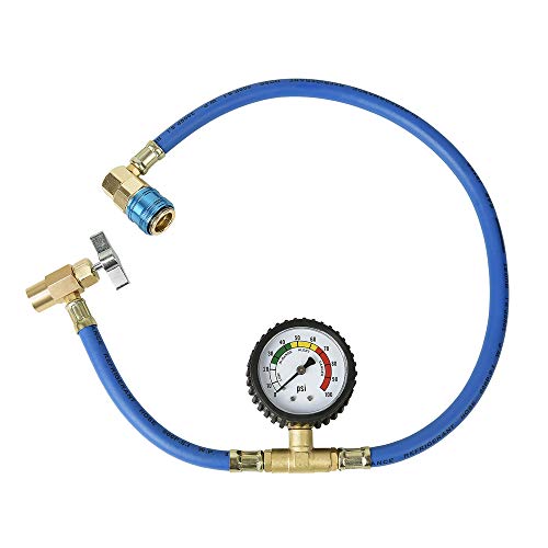 Aain(R) LX1383V Ac Recharge Hose with Gauge Extra Long 24 inch Hose ...