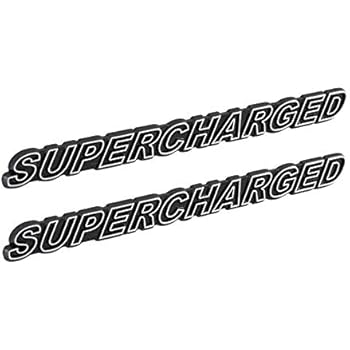 Amazon.com: SUPERCHARGED Supercharger Engine Emblems in Chrome & Black ...