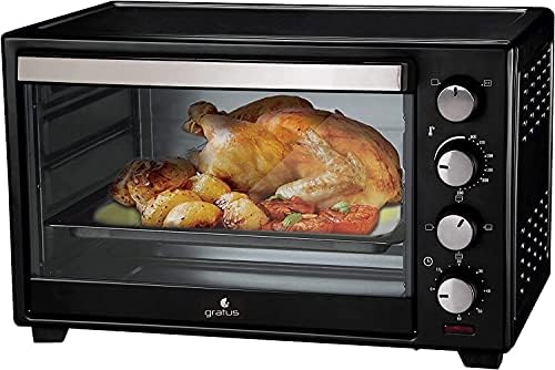Gratus 60 Liter Oven Toaster Grill 2000W Rotisserie Function Black ...