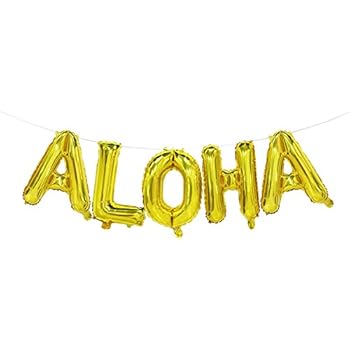 Amazon.com : Rose Gold Aloha Balloons with Gold Pineapple | Aloha Party ...