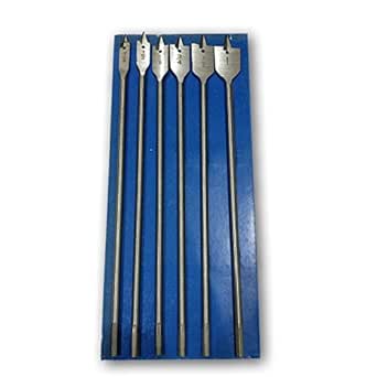 Tools Centre Extra Long 6pc 12" Wood Spade Drill, Flat Drill Bit Set ...