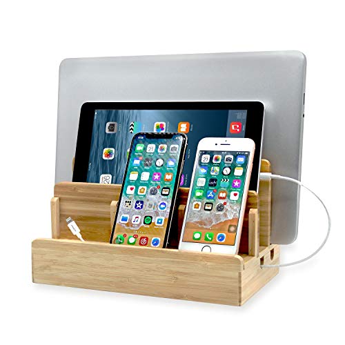 Originalidad Eco Bamboo Multi-Device Charging Station Dock, Desk ...