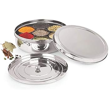 Amazon.com: Shradha Trading Stainless Steel Masala Box, Stainless Steel ...