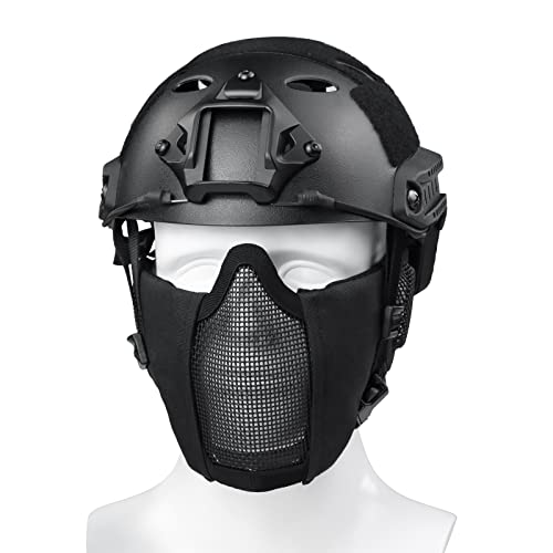 Tacsnake Tactical Airsoft Paintball Fast Helmet with Mask, PJ Type ...