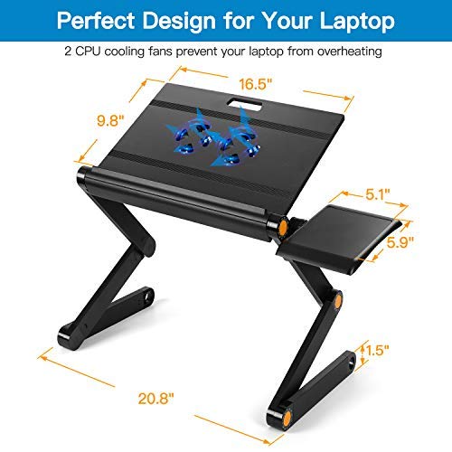 HUANUO Adjustable Laptop Stand for 15.6” Laptops, Foldable Laptop Stand ...
