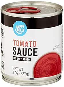 Amazon.com : Amazon Brand - Happy Belly Tomato Sauce, No Salt Added, 8 ...