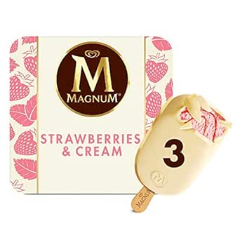 Amazon.com: Magnum Ice Cream Bar Strawberries & Cream 100 Ml, 3count: Wine