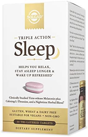 Solgar Triple Action Sleep, 30 Tri-Layer Tablets - Time-Release ...