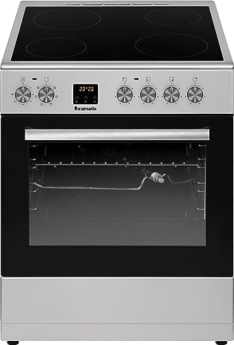 Baumatic PMECEE6ESS 60cm Freestanding Electric Range Cooker, 4 Ceramic ...