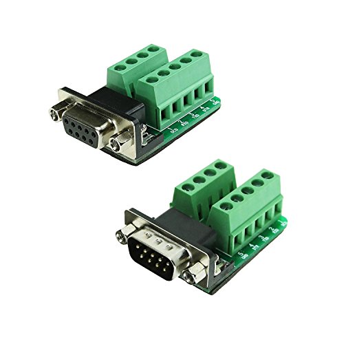 Sysly DB9 Male and DB9 Female D-SUB Adapter Plate Connector RS232 Serial to Terminal Board ...