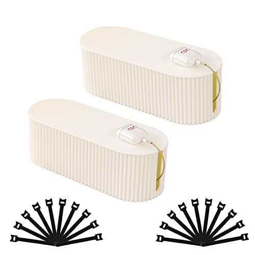 FABROK 2 Pack Cable Management Box with 20 Cable Ties, Cable Organizer ...