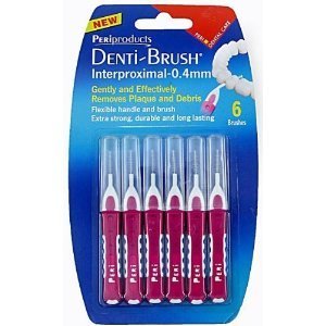THREE PACKS of Periproducts Denti-Brush Interproximal-0.4mm Pink ...