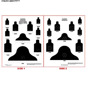 Amazon.com : 25 METERS DOD-M16A1 TIMED FIRE 2 SIDED TARGET 100 PACK ...