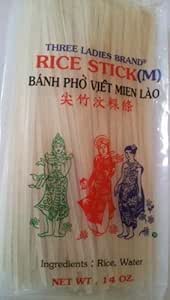 Amazon.com : Three Ladies Brand Rice Stick Noodle - 14 Oz. (Pack of 3 ...