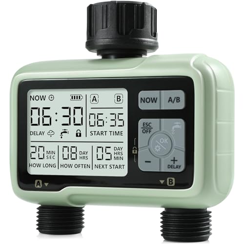 CROSOFMI Garden Hose Sprinkler Timer with Rain Delay/Manual Watering ...