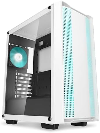 DeepCool CC560 WH V2 Mid-Tower ATX PC Case, 4x Pre-Installed 120mm LED ...