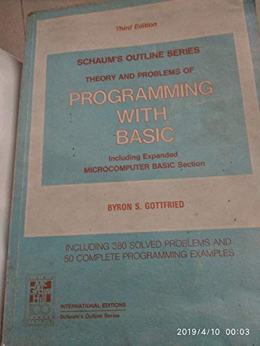 Schaum's Outline of Theory and Problems of Programming With Basic ...