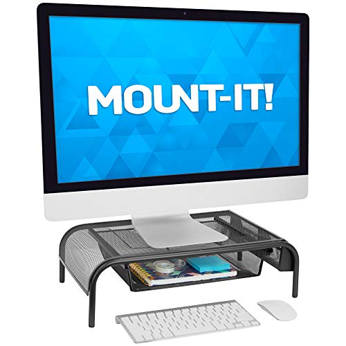 Buy MOUNT-IT! Metal Mesh Computer Monitor Stand [20 wide] Steel Desktop ...