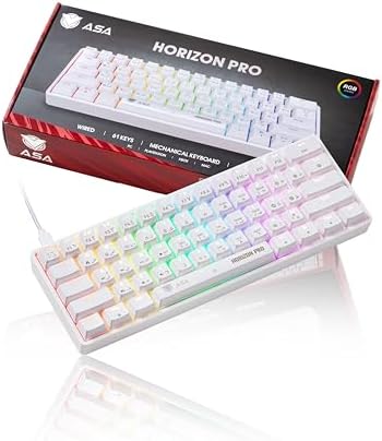 ASA 60% Wired Mechanical Gaming Keyboard with RGB LED Backlit with Anti ...