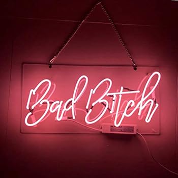 Queen Sense 20" Bad Bitch Neon Sign Light Decorated Acrylic Panel ...