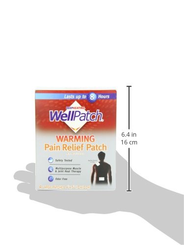 WellPatch Warming Pain Relief Heat Patch, 4 large patches, 5"x4" (13x10 ...
