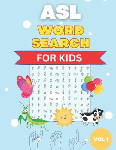 ASL Word Search For Kids Volume 1: 25 Word Search Puzzles with the ...