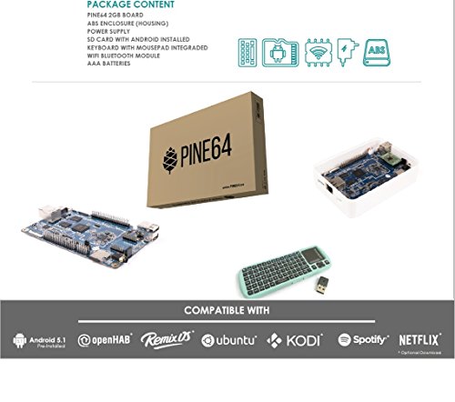 PINE64+ Board 2GB Starter Kit + Wi-Fi/Bluetooth Module + 16GB SD Card ...
