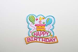 Amazon.com: FUN PATCHES - HAPPY BIRTHDAY - IRON-ON PATCHES - Girl ...