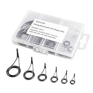Amazon.com : Spinning Rod Guides Tip Ceramic Guide with Eyelets ...