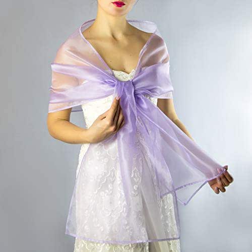 Amazon.com: Organza lilac purple violet stole wrap shawl evening dress ...