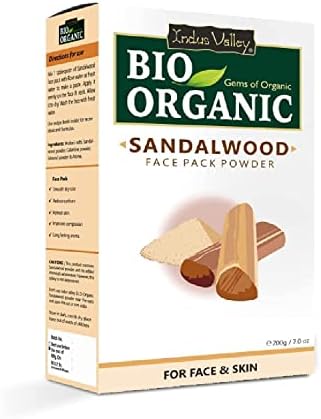Indus Valley Bio Organic Sandalwood Face Pack Powder Santalum Album, Chandan Powder for Face and ...