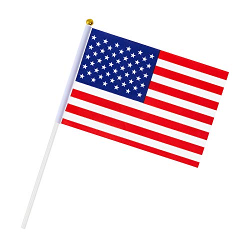 GammyUS 30pcs Small Mini USA US Flag 8 x 5.5 Inch American Flag with ...