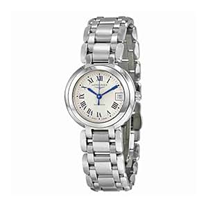 Amazon.com: Longines PrimaLuna Silver Dial Stainless Steel Ladies Watch ...