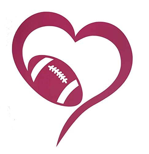 Amazon.com: Custom Football Heart Vinyl Decal - Heart Bumper Sticker ...
