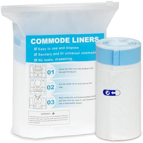 KASTWAVE Commode Liners, Value Pack 40 Count Universal Fit, Disposable ...