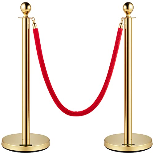 VEVOR Stanchions And Velvet Ropes, Solid Base With Stainless Steel Post ...