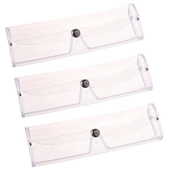 COSMOS Pack of 3 Clear See Through Plastic Eyeglasses Case Holer Pouch ...