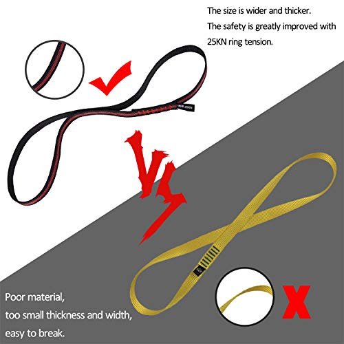 Climbing Sling Runner 25KN / 5621 lbf 20mm Sewn Tubular Webbing Loop ...