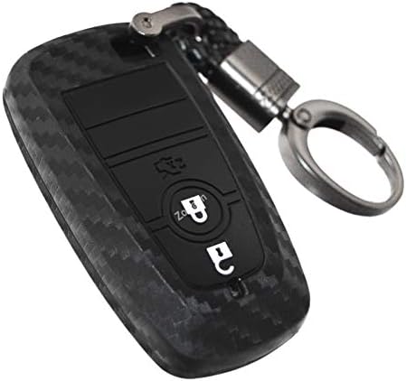 Carbon Silicone Key Fob Cover Protector with Keychain for Ford Mustang ...